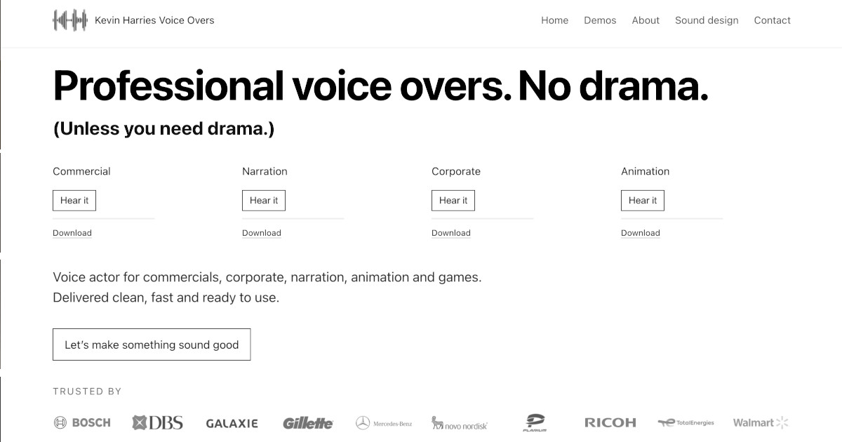 Kevin Harries — voice actor: commercial and corporate